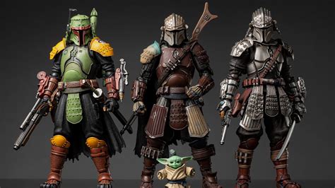 Ronin Mandalorian And Daimyo Boba Fett Action Figures From Bandai