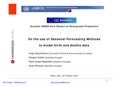 6 3 Seasonal Time Series Forecasting Methods 1 Eurostat Unece W Ork Session On Demographic