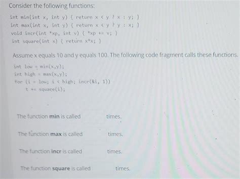 Solved Consider The Following Functions Int Minint X Int