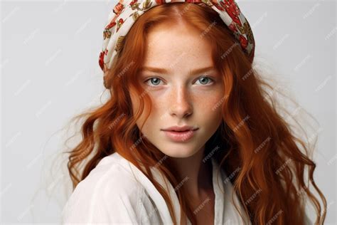 Premium Photo Young Pretty Redhead Girl Over Isolated White Background