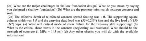 solved 2a what are the major challenges in shallow