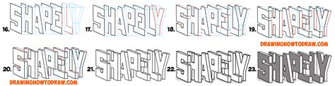 How To Draw D Letters Stacked And At An Angle Easy Step By Step Drawing Tutorial For