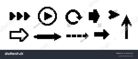 8 Bit Pixel Arrows Vector Big Stock Vector Royalty Free 2496048333 Shutterstock