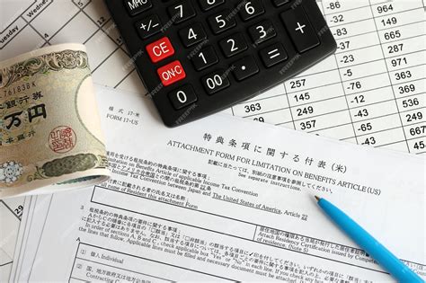 Premium Photo Japanese Tax Form Us Attachment Form For Limitation On