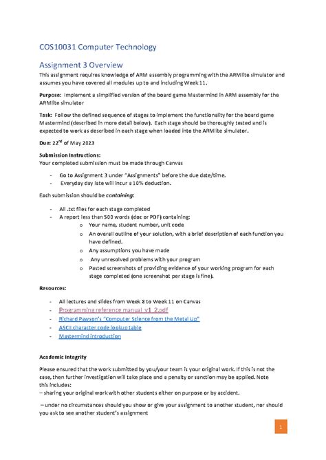 Cos Assignment Cos Computer Technology Assignment