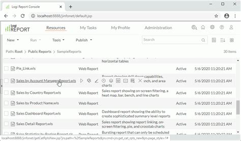 view sample reports logi analytics