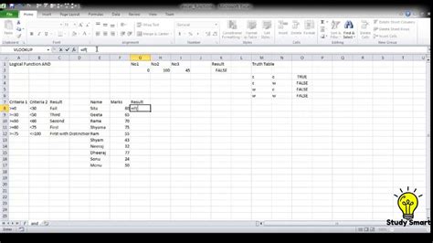 And Function Ms Excel Tutorial Youtube