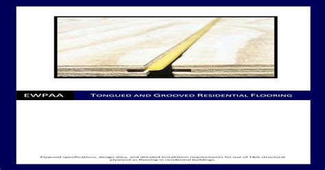 Pdf Tongued And Grooved Residential Flooring Timber Products Plywood7 Pdf