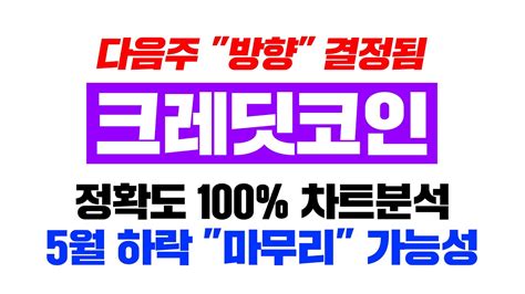 크레딧코인 긴급 5월 하락장 마무리 가능성 정확도 100 차트분석 다음주 모든 방향 정해집니다 코인시황