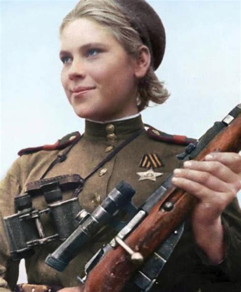 二戰蘇軍女兵狙擊手彩照：「死亡夫人」擊斃309個德軍士兵 每日頭條