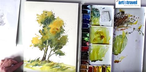 Malen Zeichnen Lernen Malen Lernen Aquarellmalerei Baum Malen Lernen Kristina Jurick
