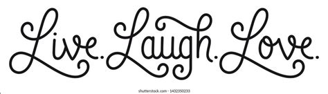 Live Laugh Love Black Vector Calligraphic Stock Vector Royalty Free