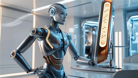 Innovative Ai Robot Your New Assistant In Everyday Life Stock Illustration Illustration Of