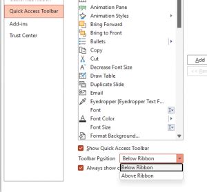 Quick Access Toolbar The Prezenter