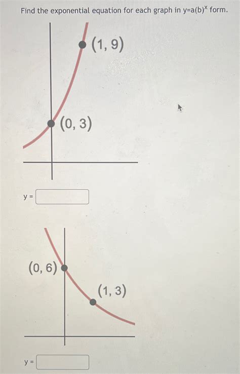 Solved Find The Exponential Equation For Each Graph In Chegg Com