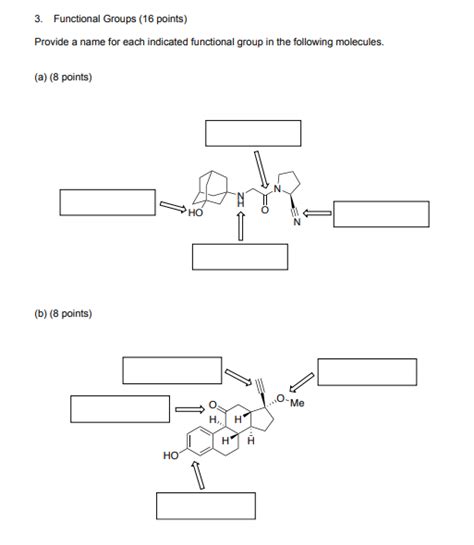 Solved Functional Groups Points Provide A Name For Chegg