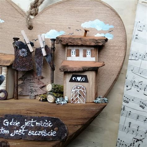 Ozdobne Serce z Domkami no Dekoracje ღ art Madam pl