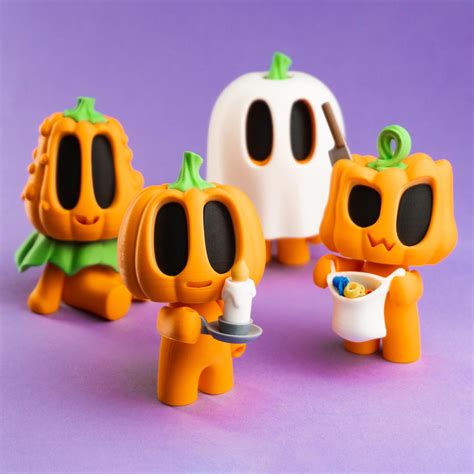 Blob Pumpkins Mini Modular Articulated Art Toy 3d Model By Bloblab