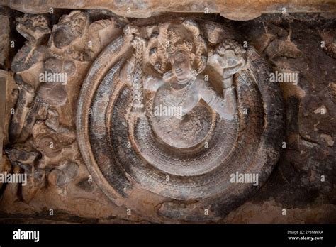 Sculpture Of Naga On The Ceiling Of Durga Temple In Aihole Karnataka