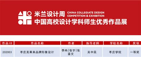 我校荣获第八届米兰设计周 中国高校设计学科师生优秀作品展国赛一等奖 枣庄学院