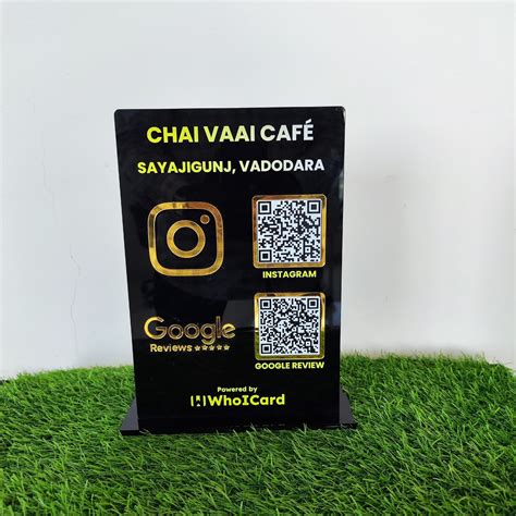 Customized QR Code Standee Google Review Instagram Facebook Social Media WhoICard NFC