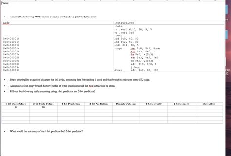 Arme Assume Following Mips Code Executed Pipelined Processor Ad Instructions Data X Word 6