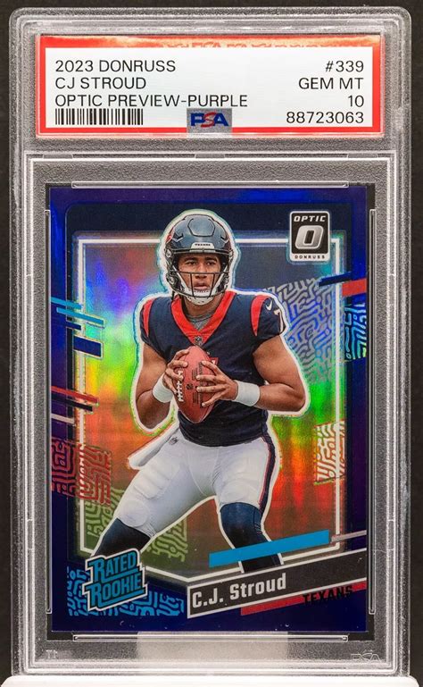 CJ Stroud Donruss Optic Preview Purple Price Guide