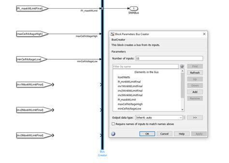 Bus Creator Block Parameters Get Grayed Out After Connecting Certain