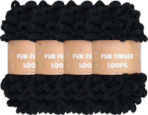 4 Pack 76 Yds35 Oz Each Skein Bulky Loop Yarn For Finger Knitting