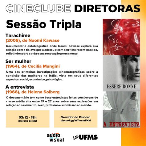 Cineclube diretoras Sessão tripla