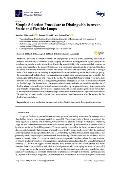 pdf simple selection procedure to distinguish between static and