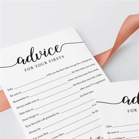 First Birthday Advice Cards Printable 1st Birthday Advice And Wishes