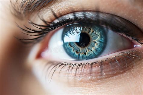 Blue Female Human Eye Extreme Macro Shot Stock Illustration