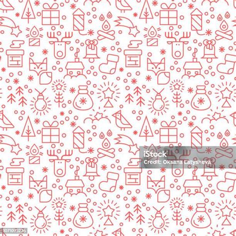 聖誕線圖示 無縫的圖案背景向量圖形及更多冬天圖片 冬天 可愛 圖示 Istock