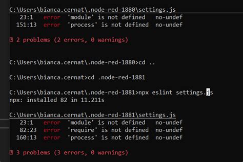 error loading settings file after ading adminauth general node red