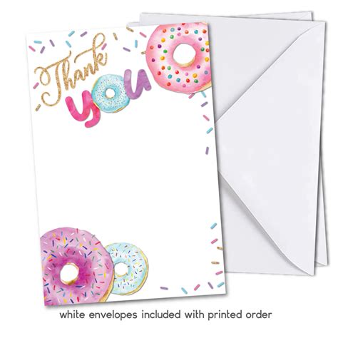 Donut Birthday Thank You Cards W Free Envelopes Lmt Creative