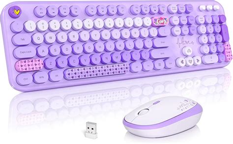 Mofii Wireless Keyboard And Mouse Combo Cute Colorful Full Size Keyboard And