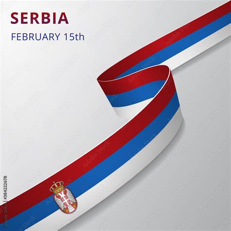 Flag Of Serbia 15th Of February Serbian Double Eaglevector