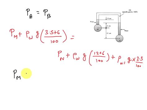 solved c for the manometer shown in figure calculate the pressure