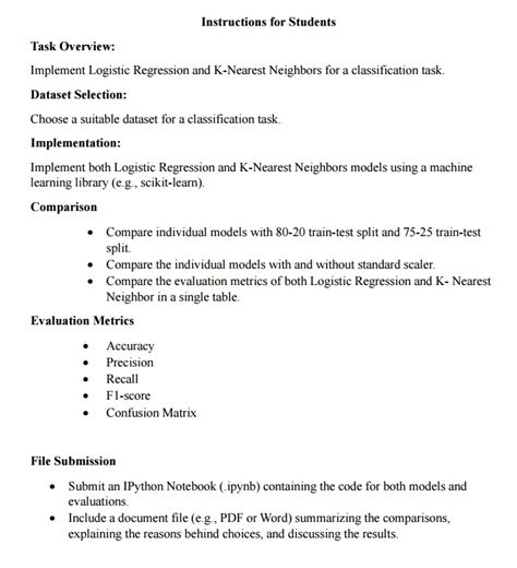 Solved Instructions For Students Task Overview Implement Logistic
