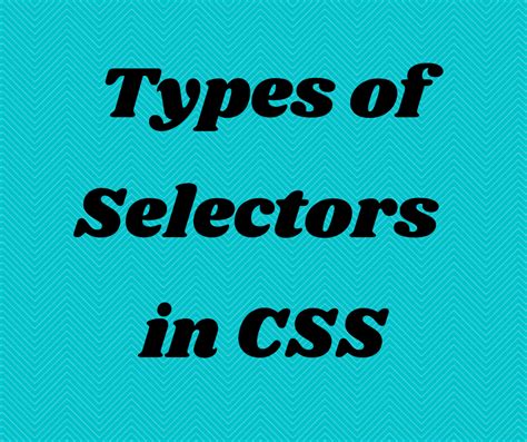 Types Of Selectors In Css