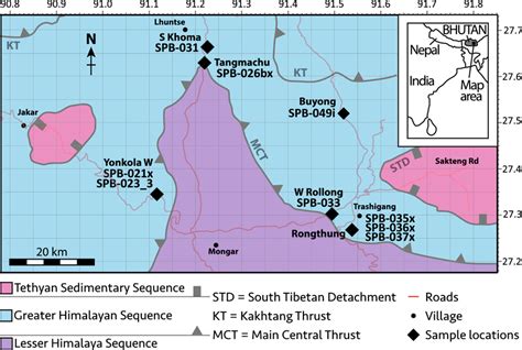Map Of Sample Locations In E Bhutan Redrawn After Greenwood Et Al