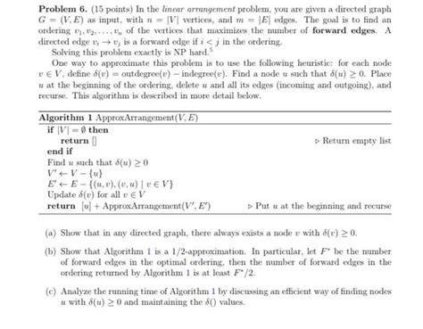 Solved Problem 6 15 Points In The Linear Arrangement