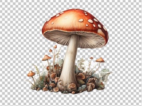 Psd De Un Dibujo A Lápiz De Color Hongo Archivo Psd Premium