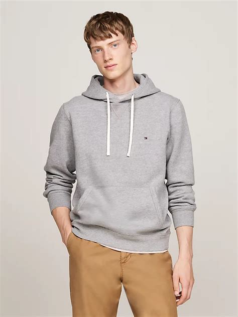 Fleece Drawstring Hoody Grey Tommy Hilfiger