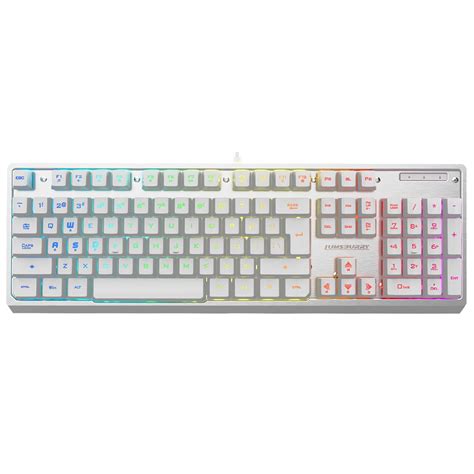 Lumsburry White Gaming Keyboard Rainbow Led Backlit 19 Anti Ghosting