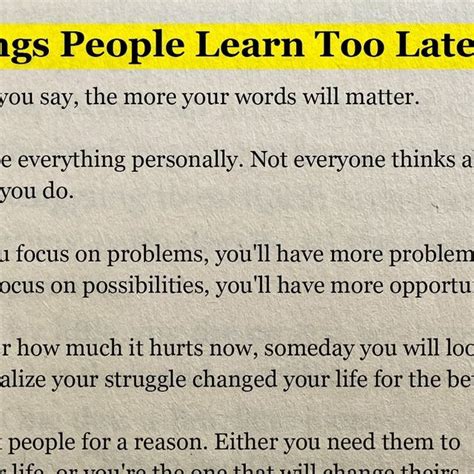 Library Mindset On Instagram 10 Things People Learn Too Late In Life
