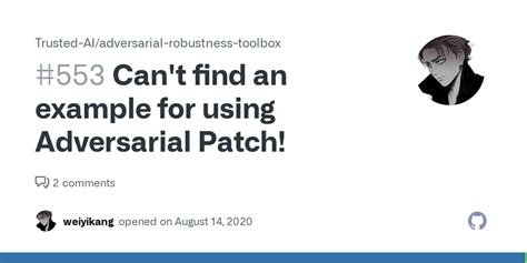 Cant Find An Example For Using Adversarial Patch · Issue 553
