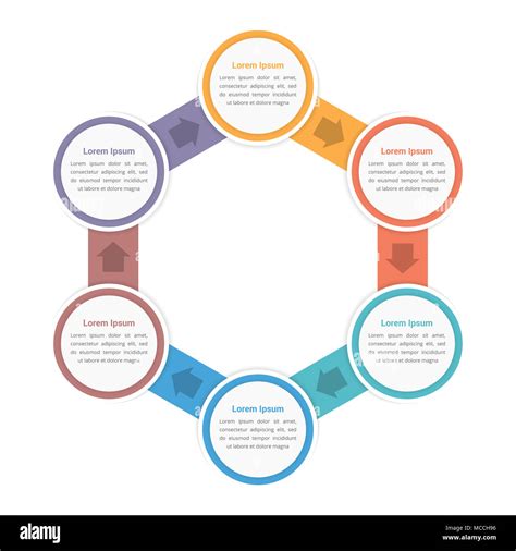 Circle Diagram Infographic Template With Six Steps Or Options Workflow