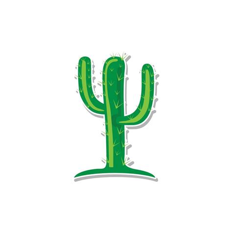 Simple Green Cactus Illustration Vector Vector Art At Vecteezy